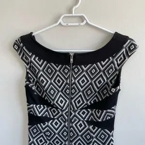 Maggy London | Dresses | Maggie London Black White Grey Sleeveless ...